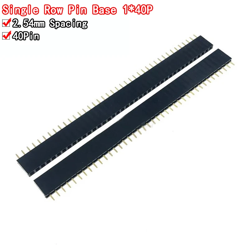 10PCS-2-54mm-40-Pin-Stright-Female-Single-Row-Pin-Header-Strip-PCB ...