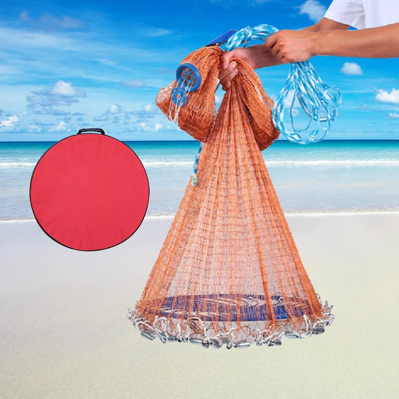 Upgraded 3M-7.2M American Casting Net Easy Throw Cast Fishing Net ...