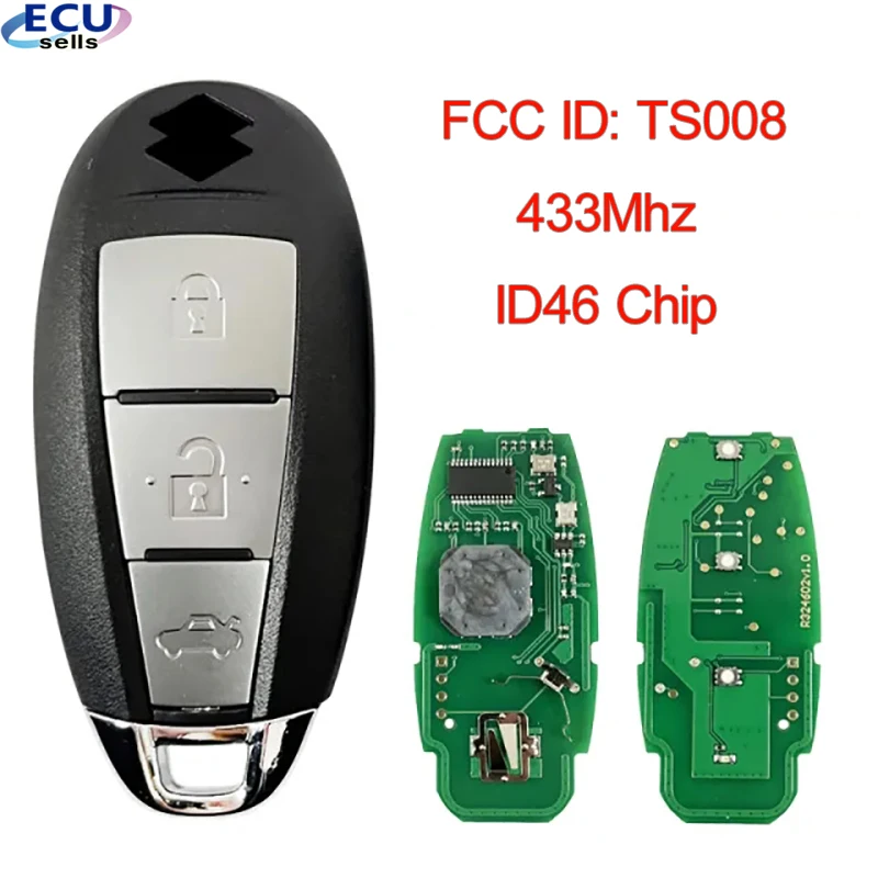 3 Button Smart Key For Suzuki Swift Kizashi Remote 433Mhz PCF7952A ...