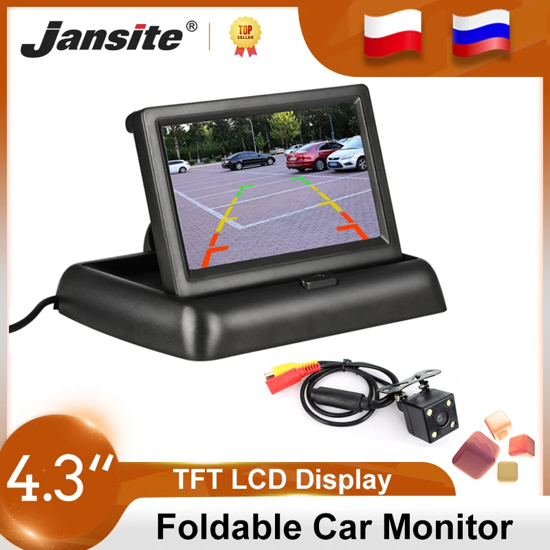 Jansite 4.3 Inch Foldable Car Monitor Tft Lcd Display Cameras Reverse ...