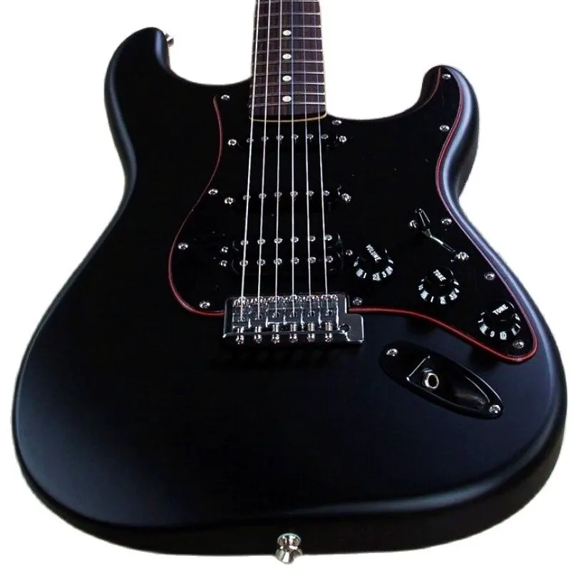 ¡Nuevo! Guitarra Eléctrica ST de Color negro mate, cuerpo sólido ...