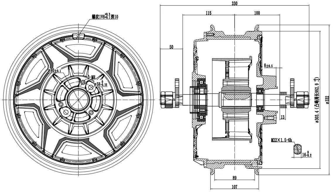 Hub Motor 20kw 12inch QS268 Motor with Fardriver Controller
