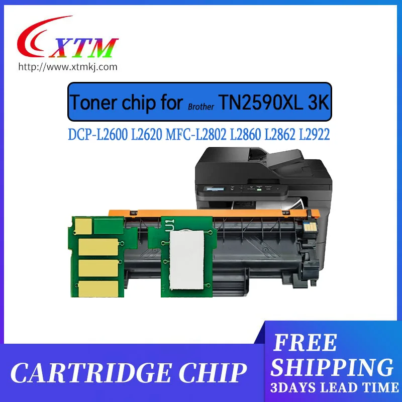 3K TN2590XL Toner chip TN2590 for Brother L2640 L2460 L2405 L2400 L2420 ...