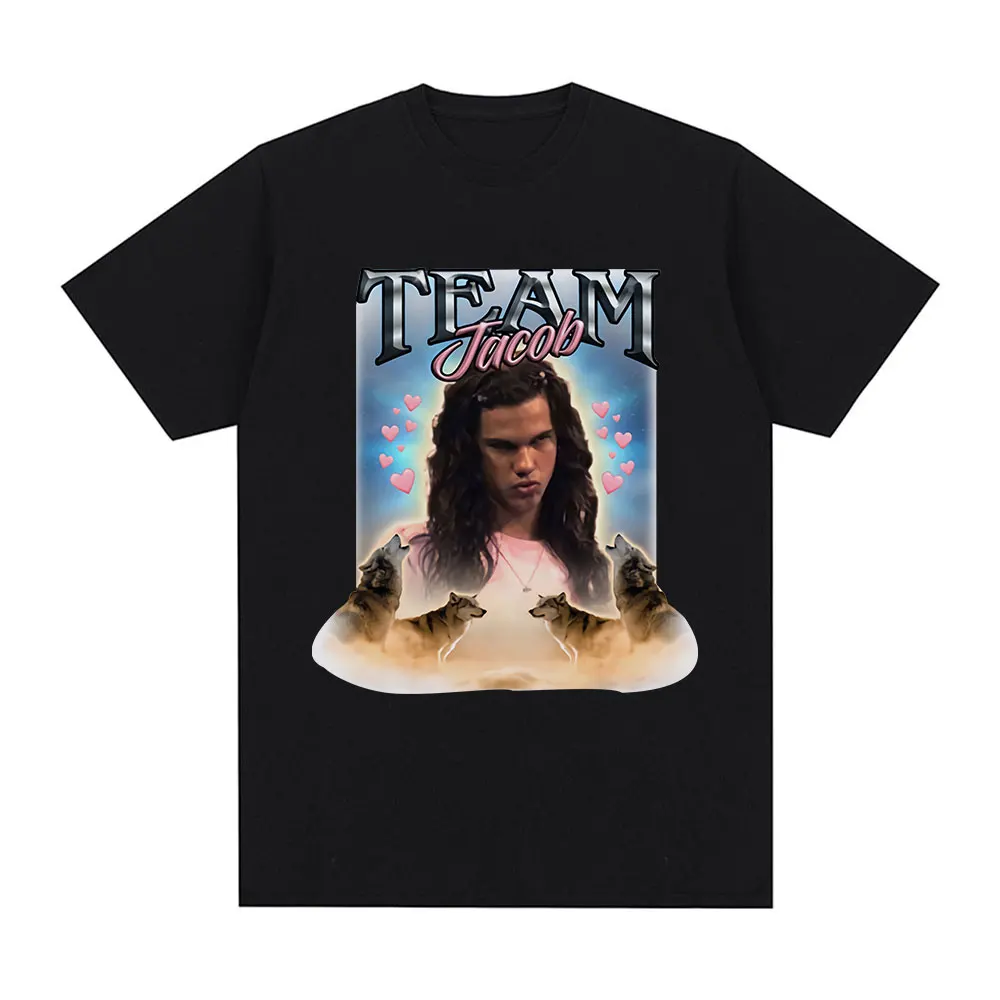 Team-Jacob-Team-Edward-Graphic-T-shirt-Funny-Meme-Short-Sleeve-T-shirts ...