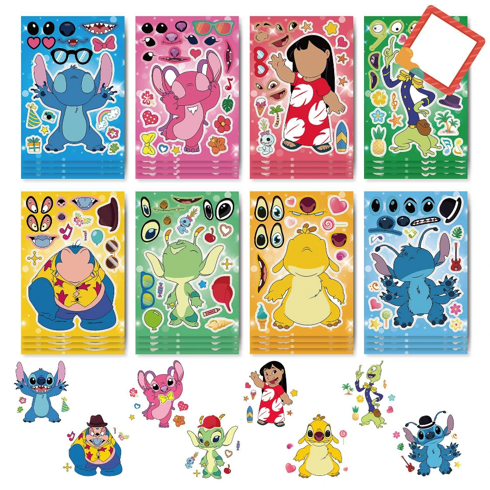 Disney Cartoon Anime Lilo Stitch Puzzle Adesivos para Guitarra Mala ...