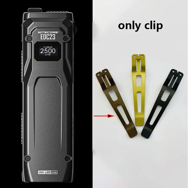 3 Colors Flashlight Titanium Back Clip Pocket Clamp for NITECORE EDC23 ...