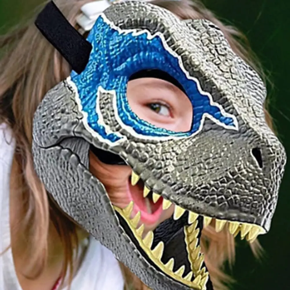 Dino Masks with Moving Jaw, PVC Realistic Dinosaur Head Face Cover ...