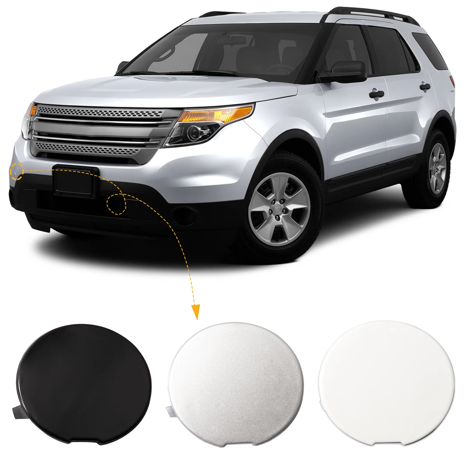 Front-Bumper-Tow-Hook-Cap-Towing-Eye-Cover-For-Ford-Explorer-2011-2015 ...