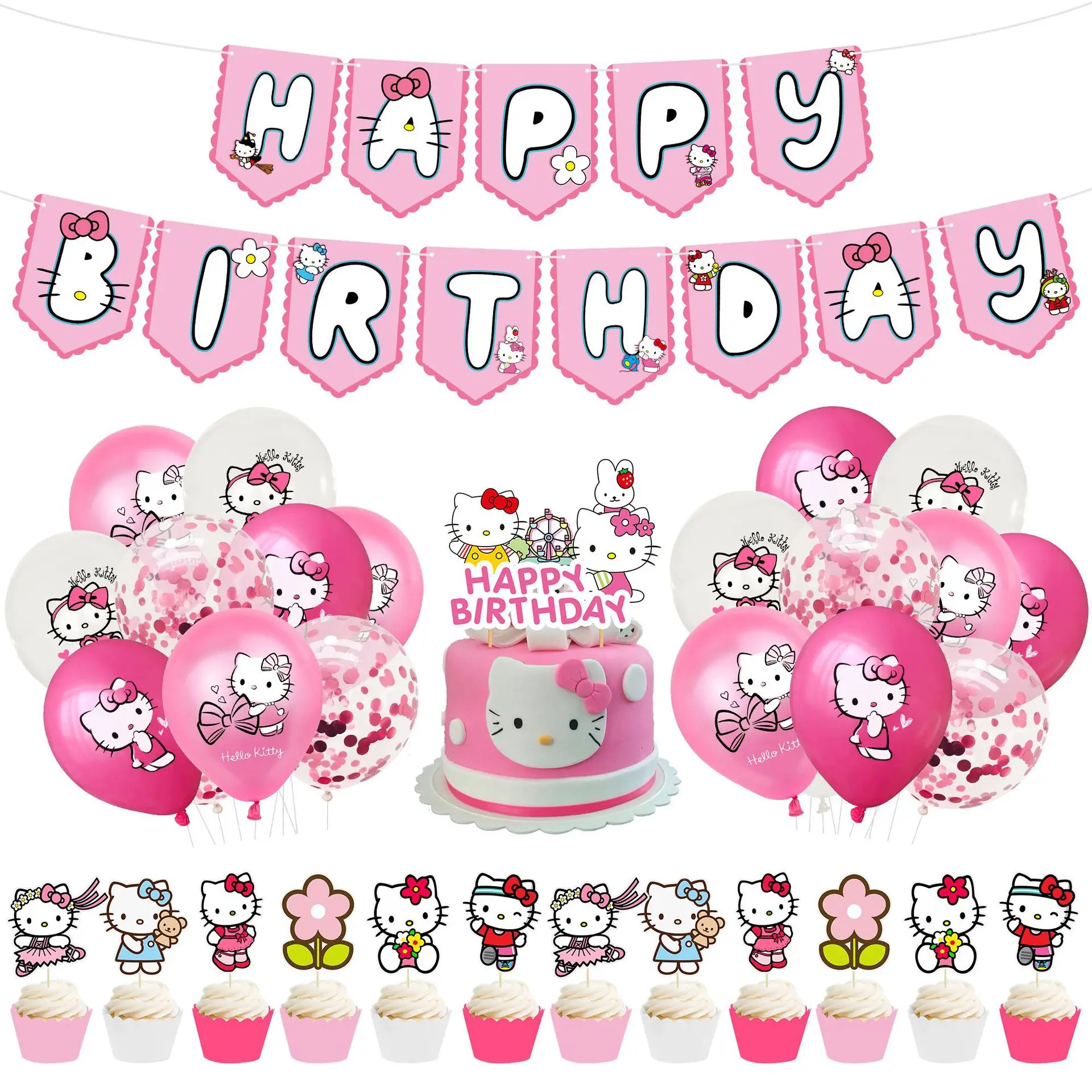 Hello-Kitty-Pink-Inflatable-Balloon-Set-Girl-Heart-Birthday-Balloon ...