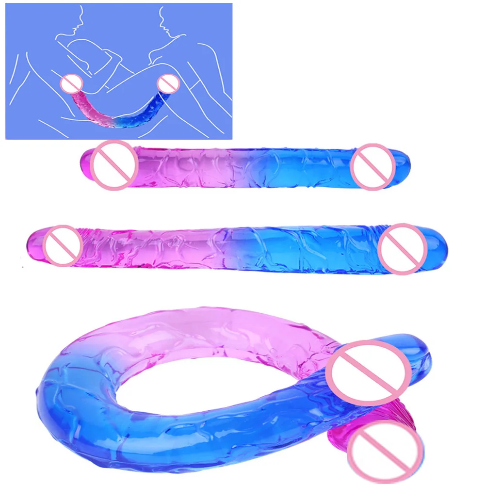 Double Ended Realistic Dildo Flexible Dildos Long Dong For Double Sided