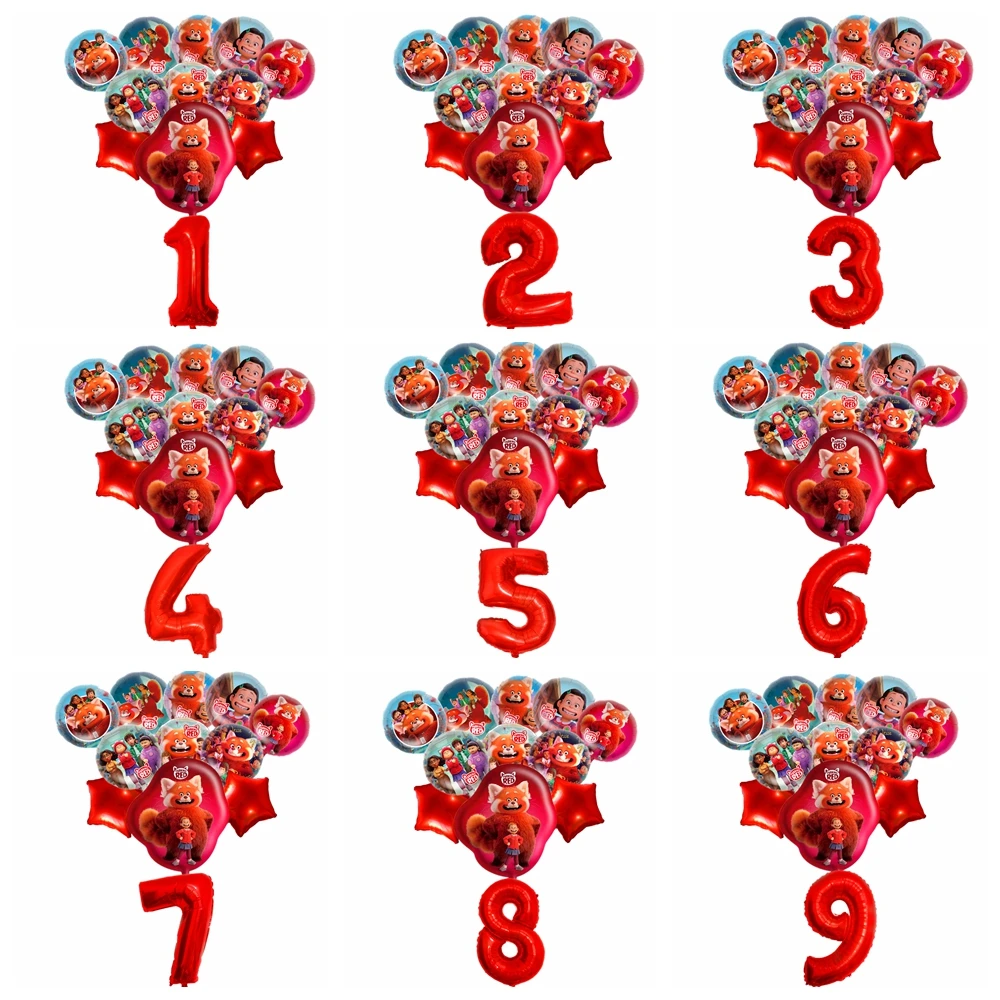 Disney-Turning-Red-Theme-Birthday-Party-Foil-Balloon-Decor-Disposable ...