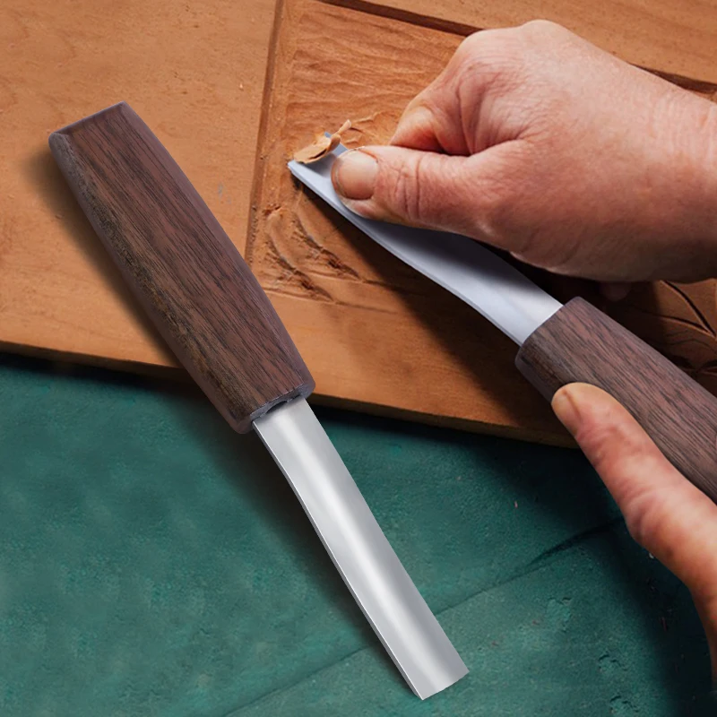 Wood-Carving-Chisel-CR-V-15mm-Curved-Bevel-Edge-Bent-Gouge-Knife-Spoon ...
