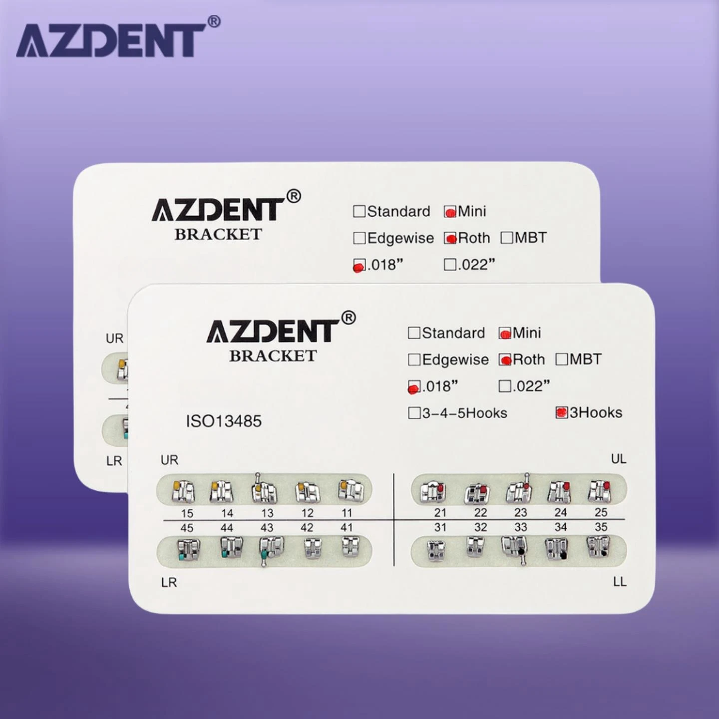 2-Packs-Set-AZDENT-Dental-Brackets-Orthodontic-Brace-Metal-Mini-Roth ...