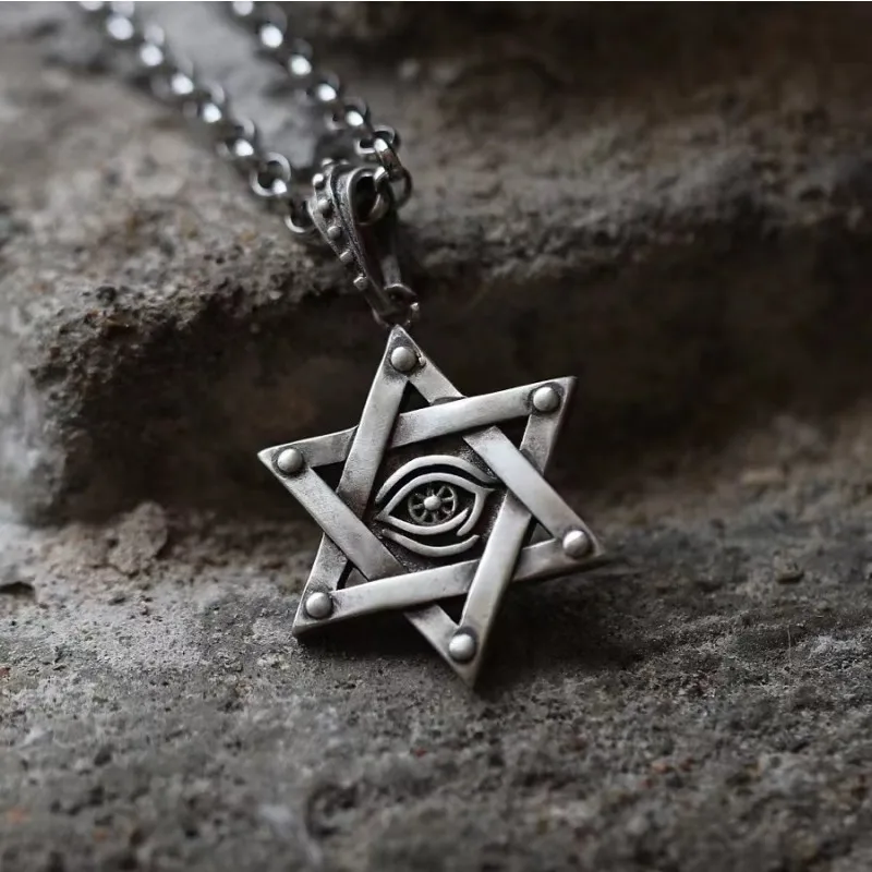 Vintage-Hexagram-Eye-of-Horus-Pendant-God-s-All-Seeing-Eye-Necklace-Men ...