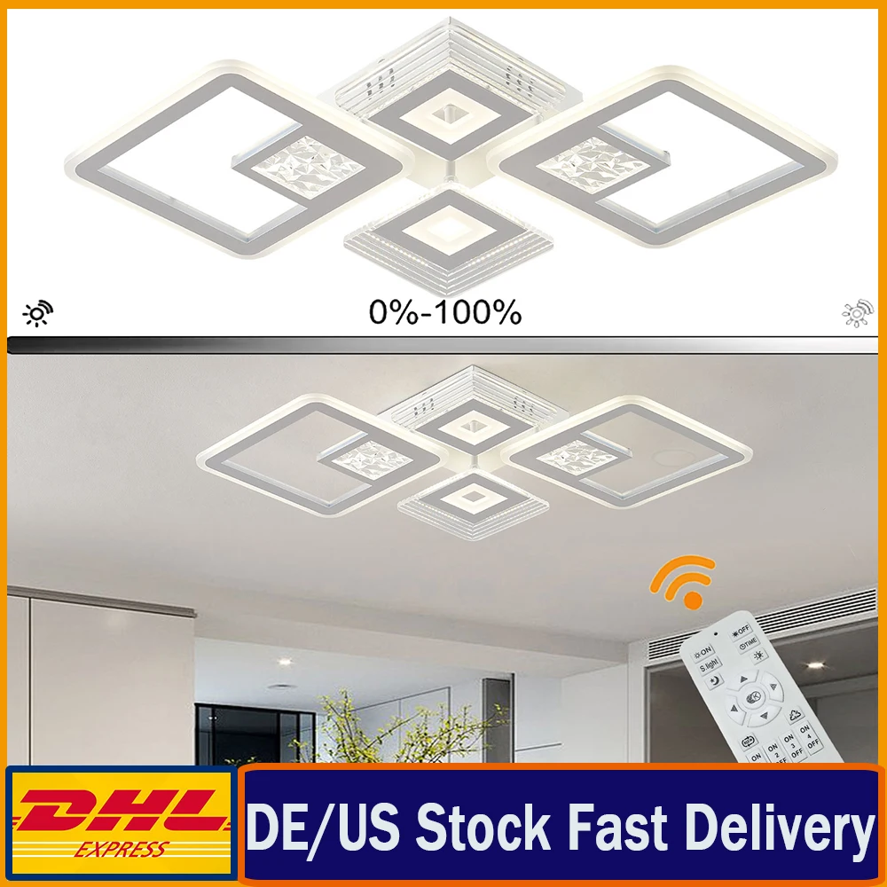 46W-Modern-Embedded-LED-Acrylic-Ceiling-Light-Dimmable-Flush-Mount-Lamp ...
