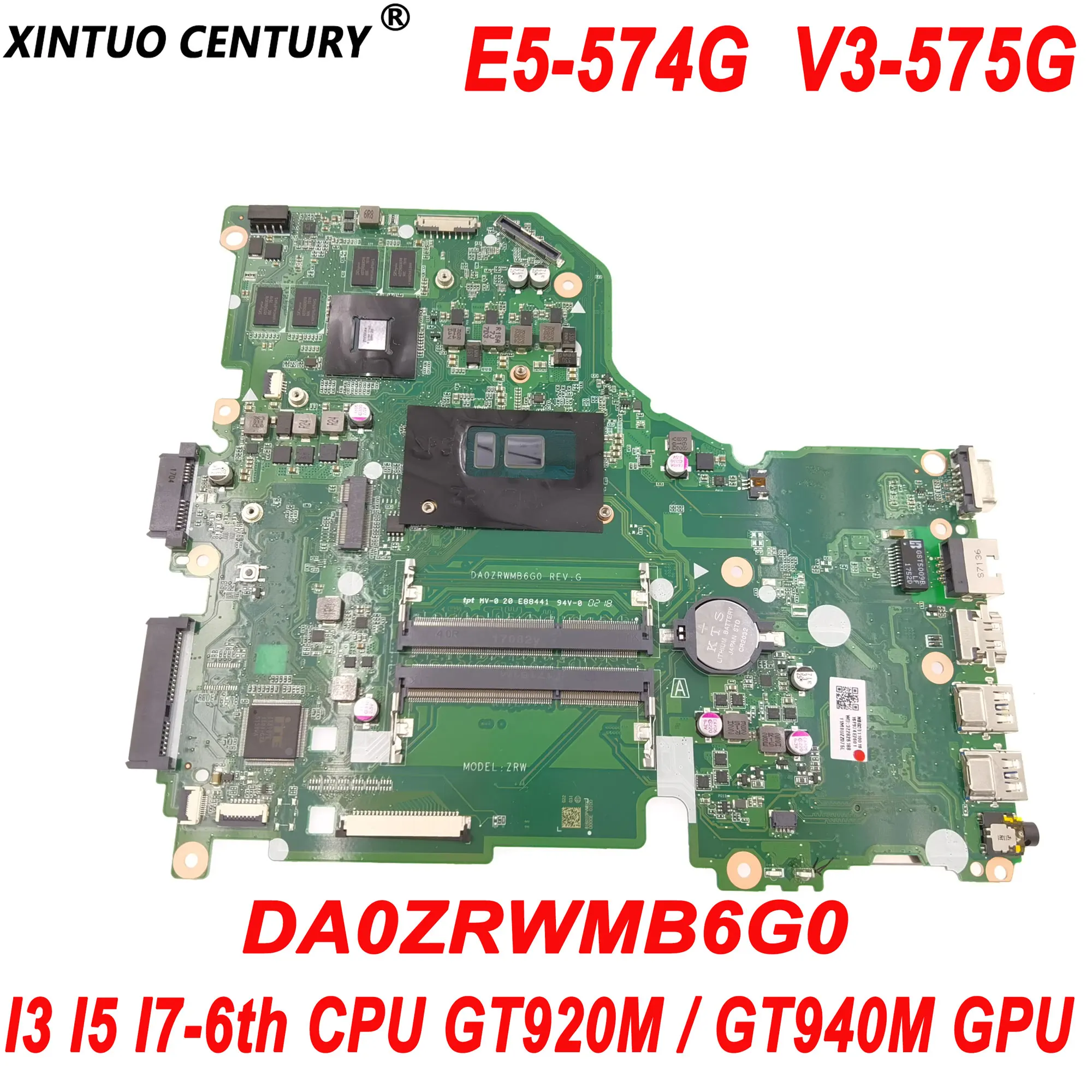 DA0ZRWMB6G0-for-Acer-ASPIRE-E5-574G-F5-572G-V3-575G-Laptop-Motherboard ...