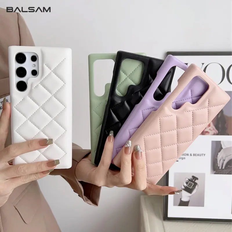 Luxury-3D-Diamond-Lattice-Texture-Down-Jacket-Phone-Case-For-Samsung ...