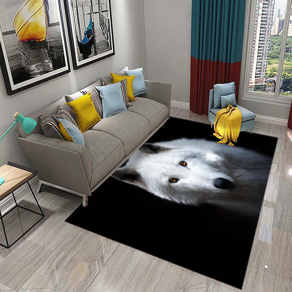 Wolf-Carpet-Wild-Animal-Pattern-Home-Decor-Bathroom-and-Living-Room ...