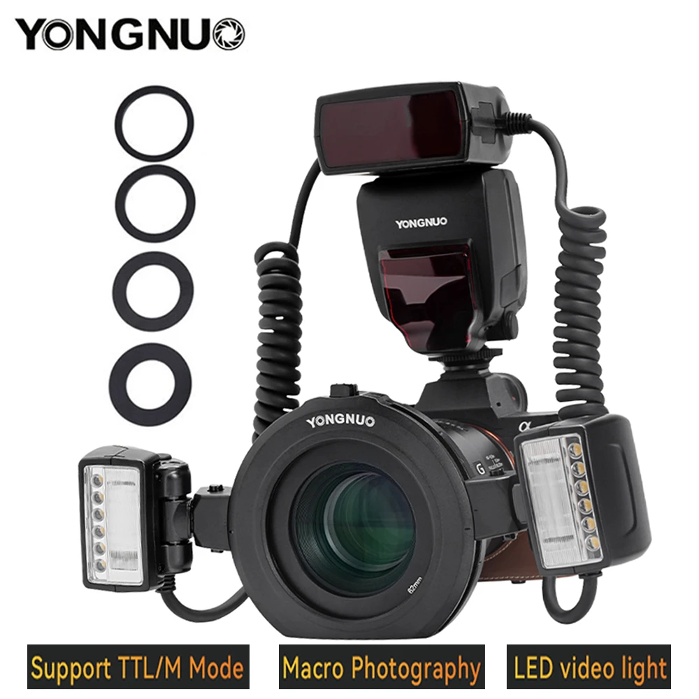Yongnuo Yn24ex Ttl Macro Ring Flash Dual Light Heads Speedlite For Canon Sony Oral Cavity Food ...