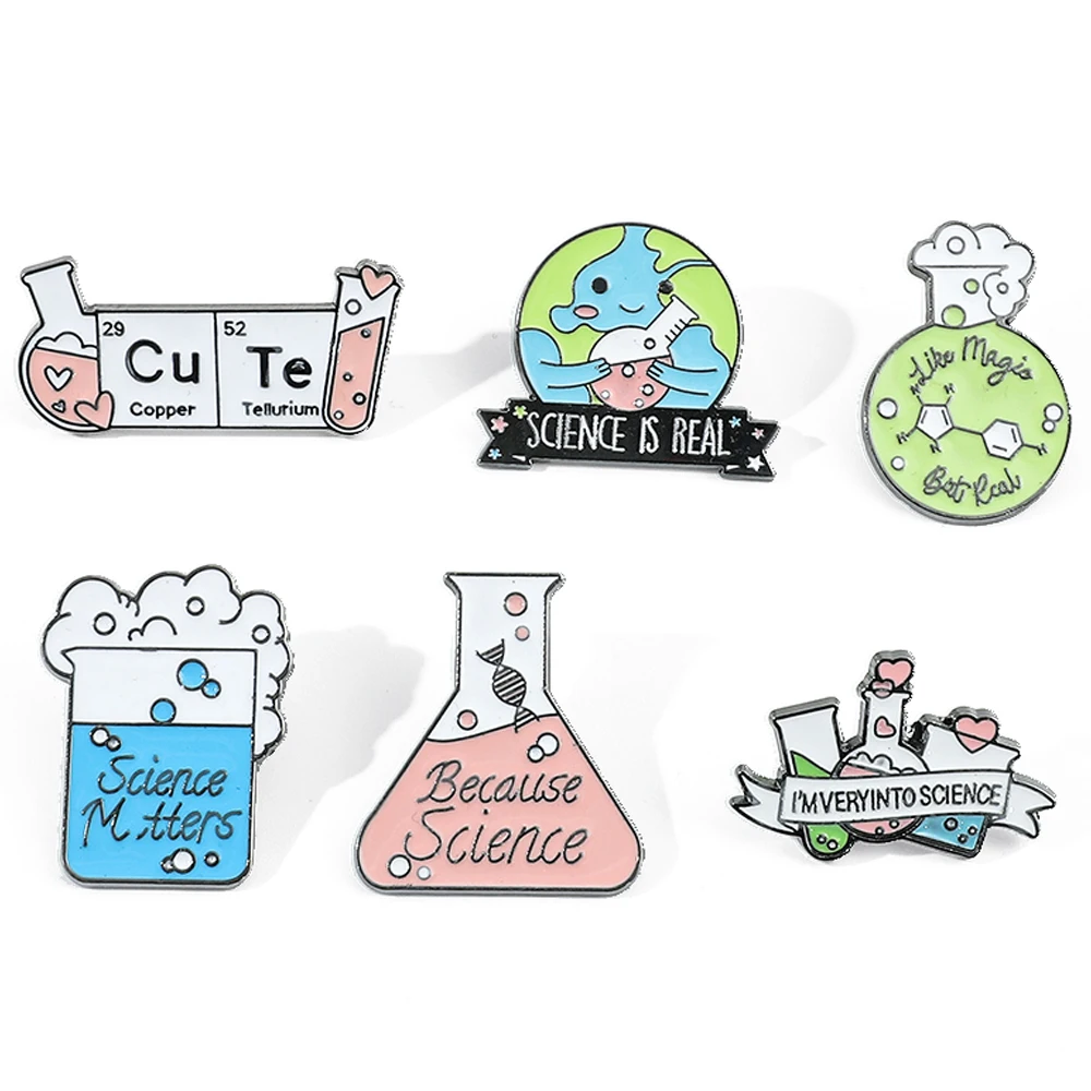 Creative-Science-Art-Lapel-Pins-Chemical-Molecular-Model-Metal-Enamel ...