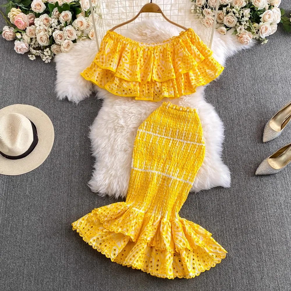 Summer-Holiday-Two-Piece-Set-Women-Slash-Neck-Flower-Embroidery-Hollow ...