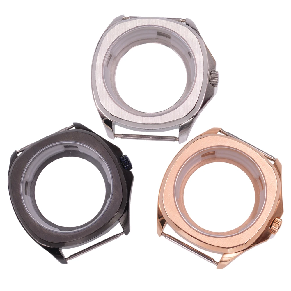 40mm-Watch-Case-Sapphire-Glass-Silver-Rose-Gold-PVD-Black-Fit-NH34-NH35 ...