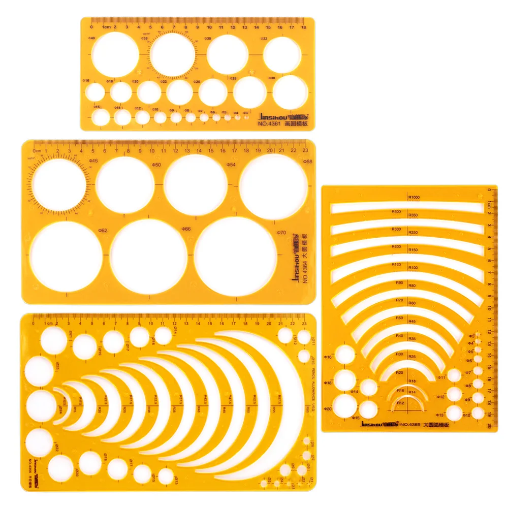 4-piece-set-of-plastic-orange-disc-radius-arc-main-engraving-circular ...