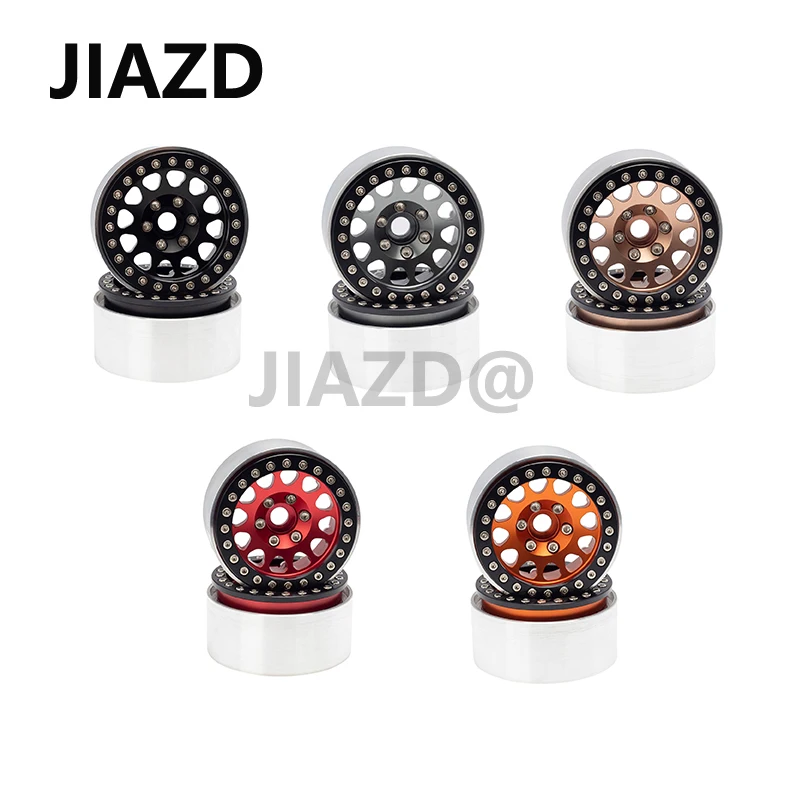 4Pcs Aluminum Alloy 1.9 Inches Wheel Hub Beadlock Wheel for 1/10 RC Rock Crawler TRX 4 Axial ...