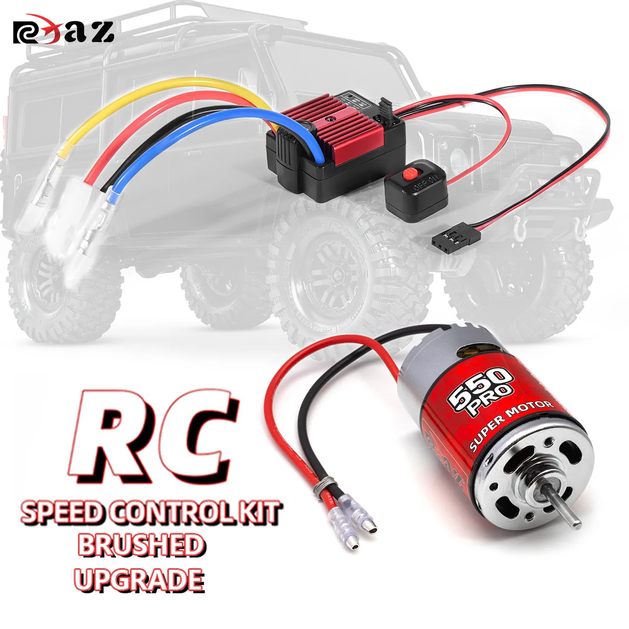 RCXAZ 550 Por Brushed Motor Waterproof 10T-65T 60A ESC Speed Combo for ...