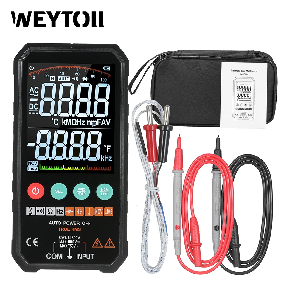 FY107C/FY107B 3.3 inch LCD Digital Multimeter 6000 Counts True RMS ...