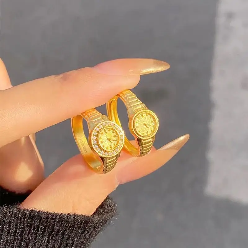 Anillo-de-reloj-de-oro-peque-o-con-apertura-dorada-para-pareja-anillos ...