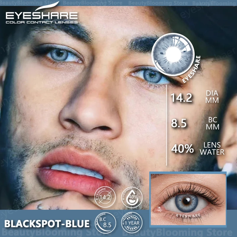 EYESHARE-Lentes-de-Contato-Coloridas-para-Olhos-Lente-Azul-Natural-Look ...