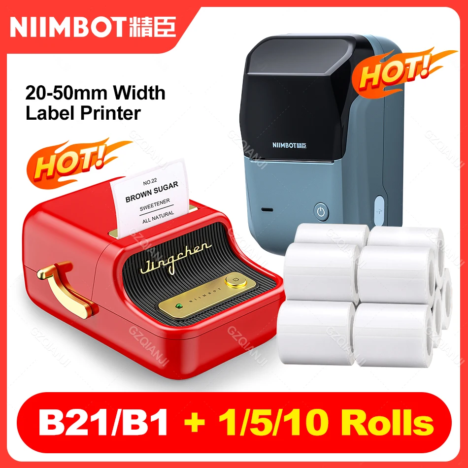 Niimbot-B21-Red-Portable-Bluetooth-Label-printer-Mini-Pocket-Sticker ...
