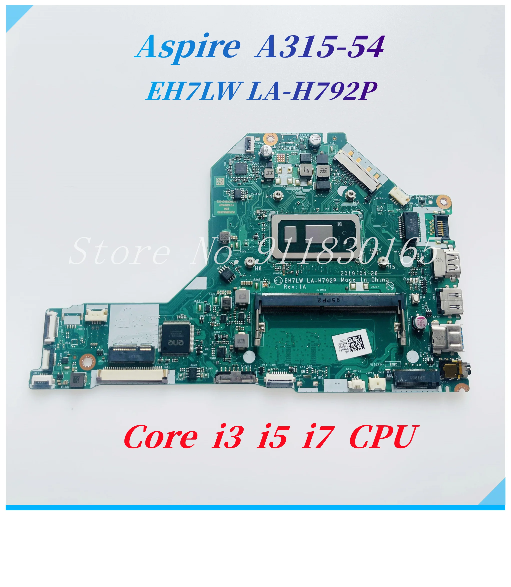 EH7LW-LA-H792P-For-Acer-Aspire-A315-54-Laptop-Motherboard-NB-HEF11-003 ...