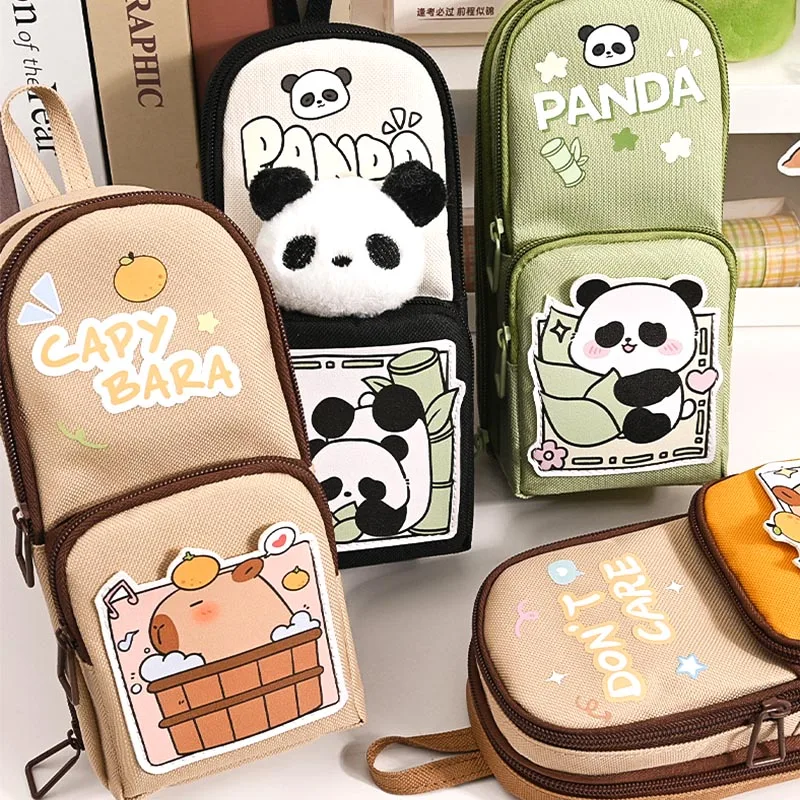 Criativo-Capybara-Panda-L-pis-Caso-Bonito-Schoolbag-Canvas-L-pis-Box ...
