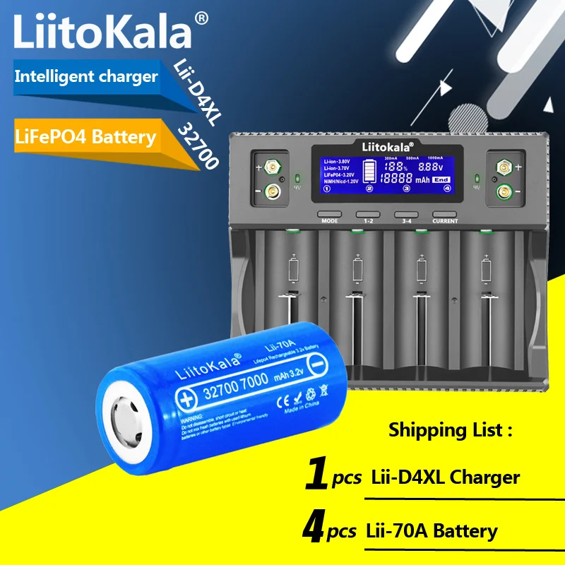 LiitoKala-Lii-D4XL-32700-21700-18650-26650-Smart-Battery-Charger-4PCS ...