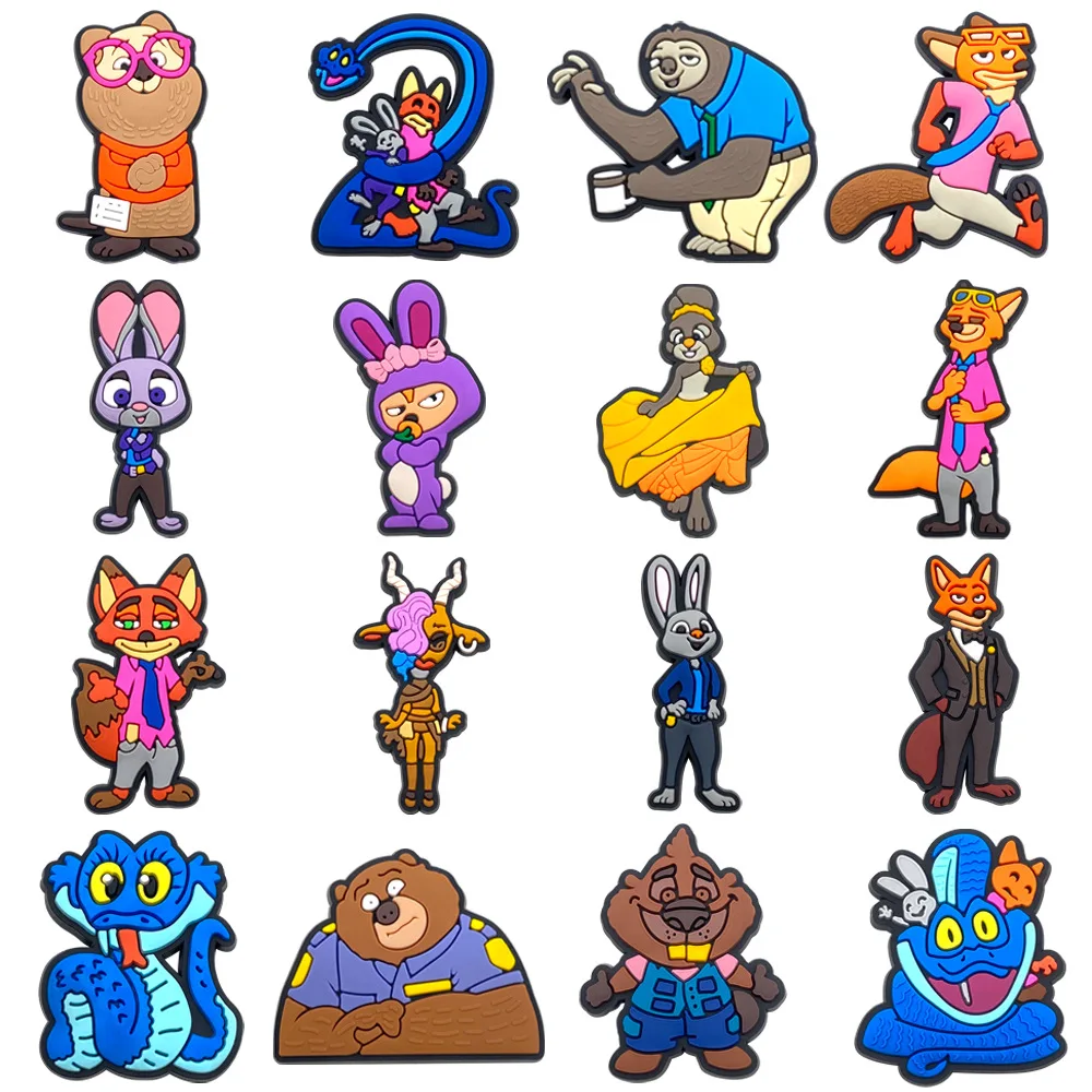 5-100PCS Disney Zootopia Judy Nick Shoe Charm Mix Wholesale PVC Crocs ...