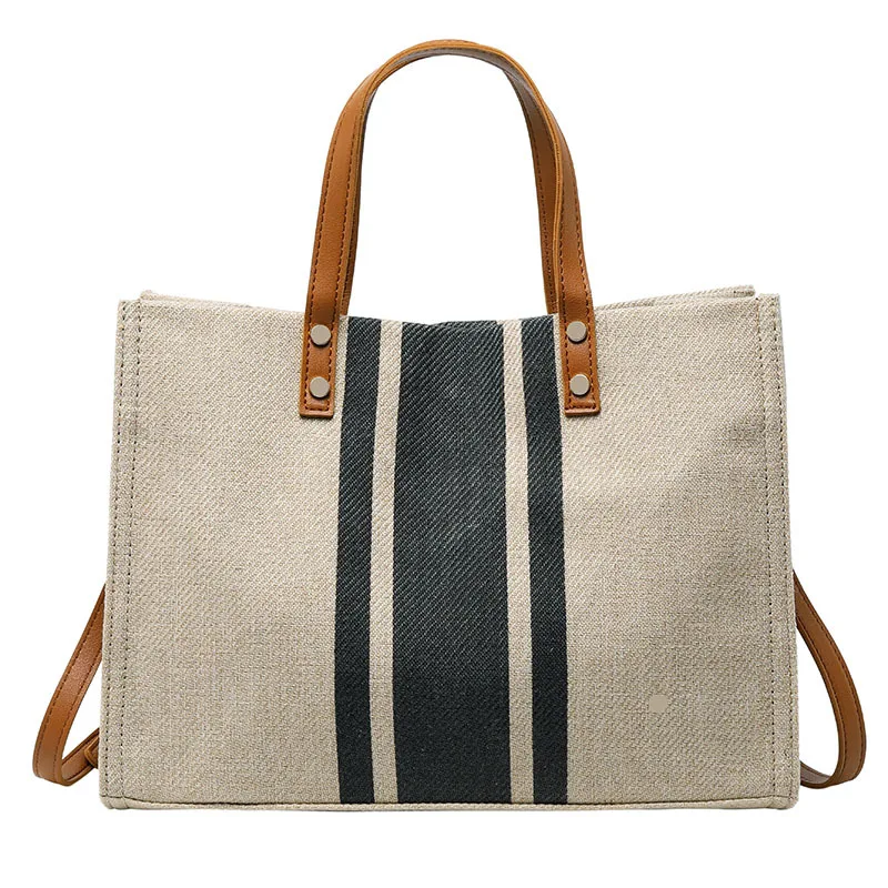 Striped-Shoulder-Bag-Simple-Large-capacity-Handbag-Portable-Casual ...