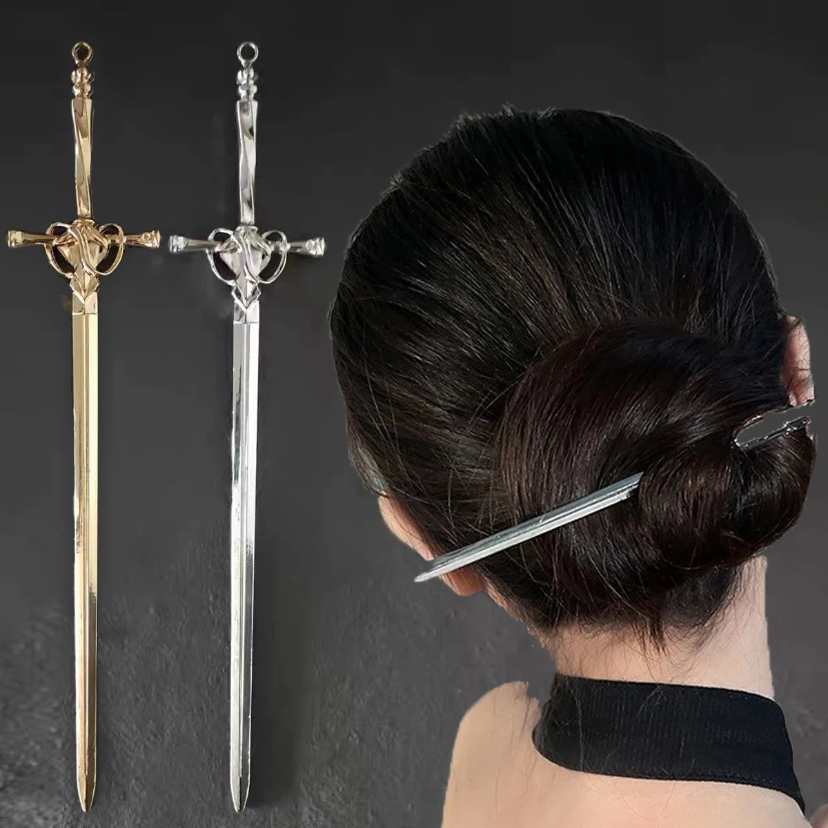 Metal-Sword-Hair-Stick-Hairpin-Chinese-Vintage-Punk-Hair-Sticks-Women ...