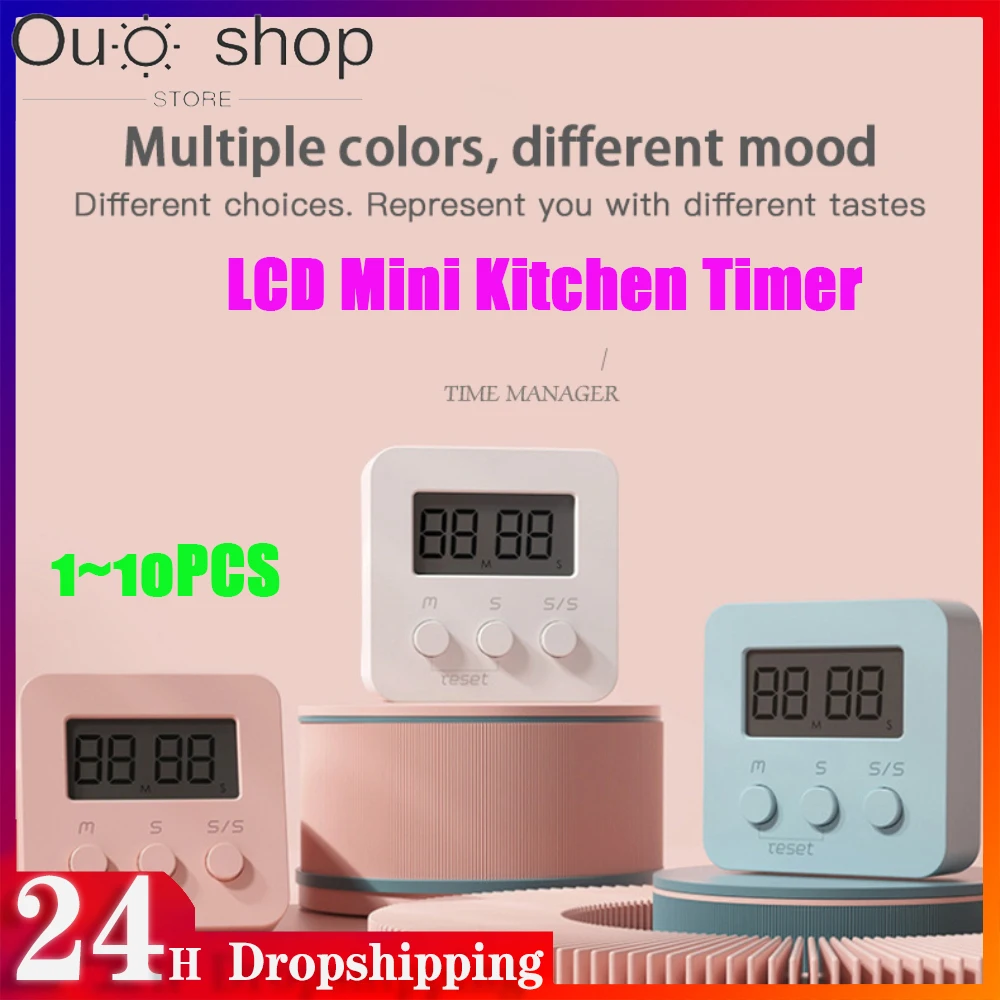 1-10PCS-LCD-Mini-Kitchen-Timer-Cooking-Alarm-Clock-Digital-Timer ...