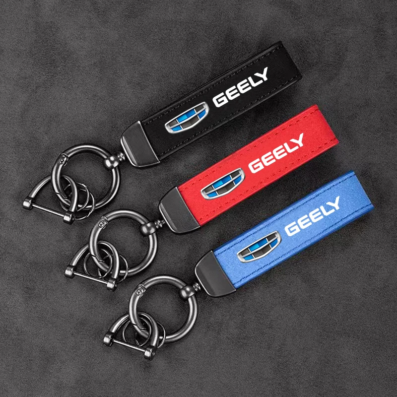 High Grade Leather Suede Key Ring Horseshoe Buckle Car Keychain For ...