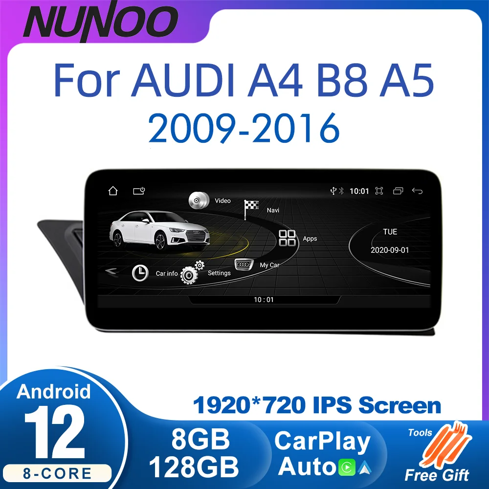 Nunoo Android 12 System Car Stereo Player For Audi A4 B8 A5 2008-2017 Gps Navi Radio 8+128gb ...