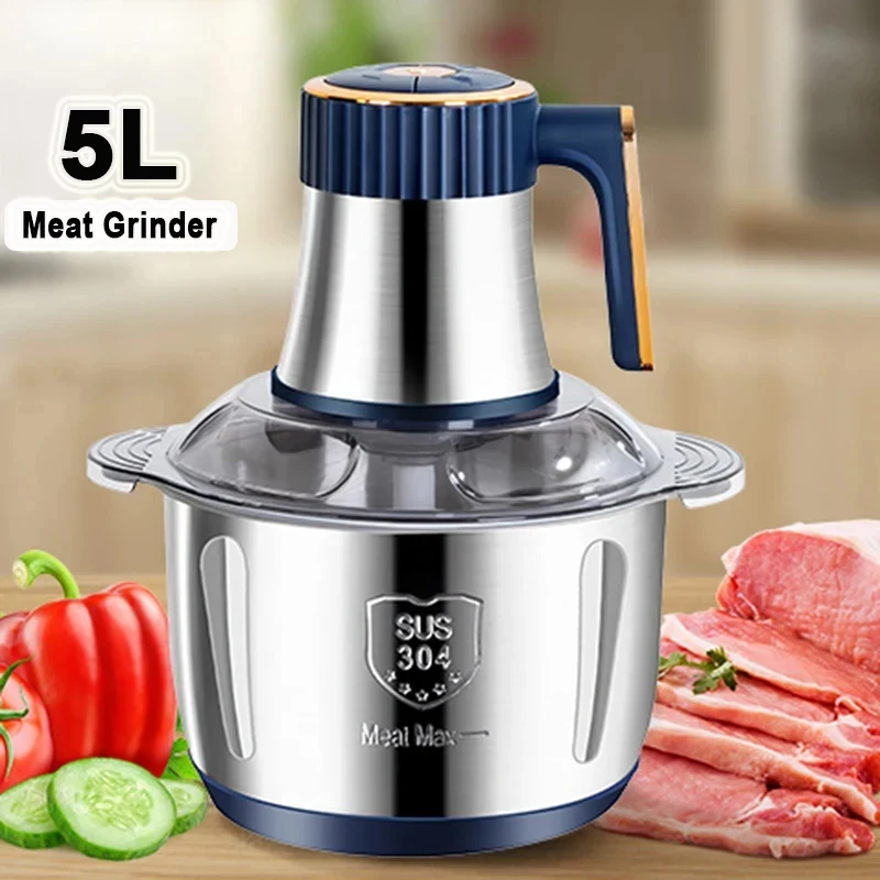 Electric-Meat-Grinders-5L-Stainless-Steel-Multifunctional-Food-Processor-Chopper-Vegetable-Fruit ...