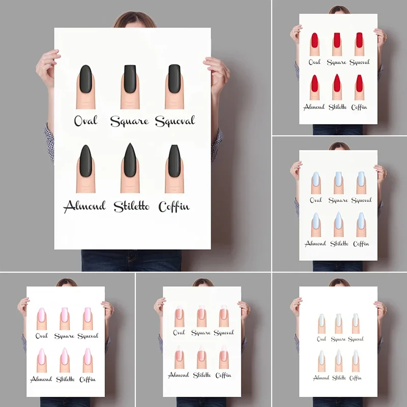 Types of Nail Shapes Chart: The Essential Wall Art Guide Every Nail ...