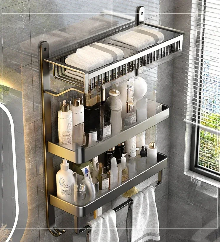 Rack-Bathroom-Storage-Rack-Integrated-Hole-Free-Wall-Mounted-Bathroom ...