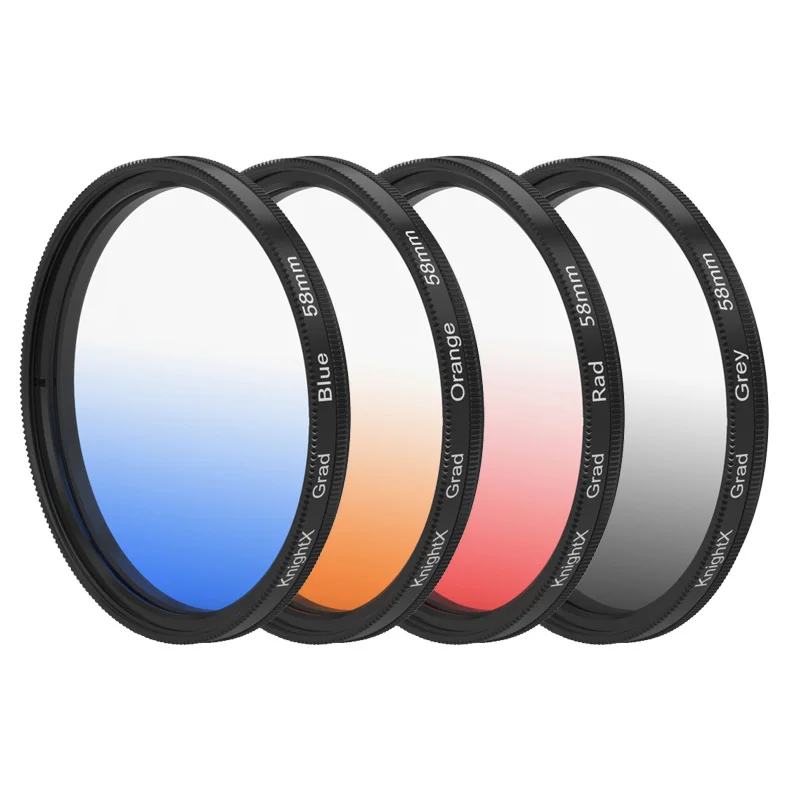 KnightX-Grad-Blue-Orange-Red-Gray-Color-lens-filter-Cross-for-Canon ...