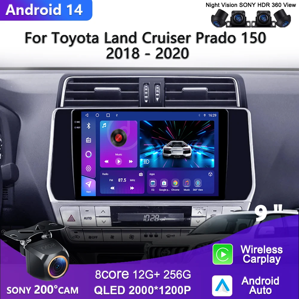 2K Incell Screen Android For Toyota Land Cruiser Prado 150 2018 - 2020 ...