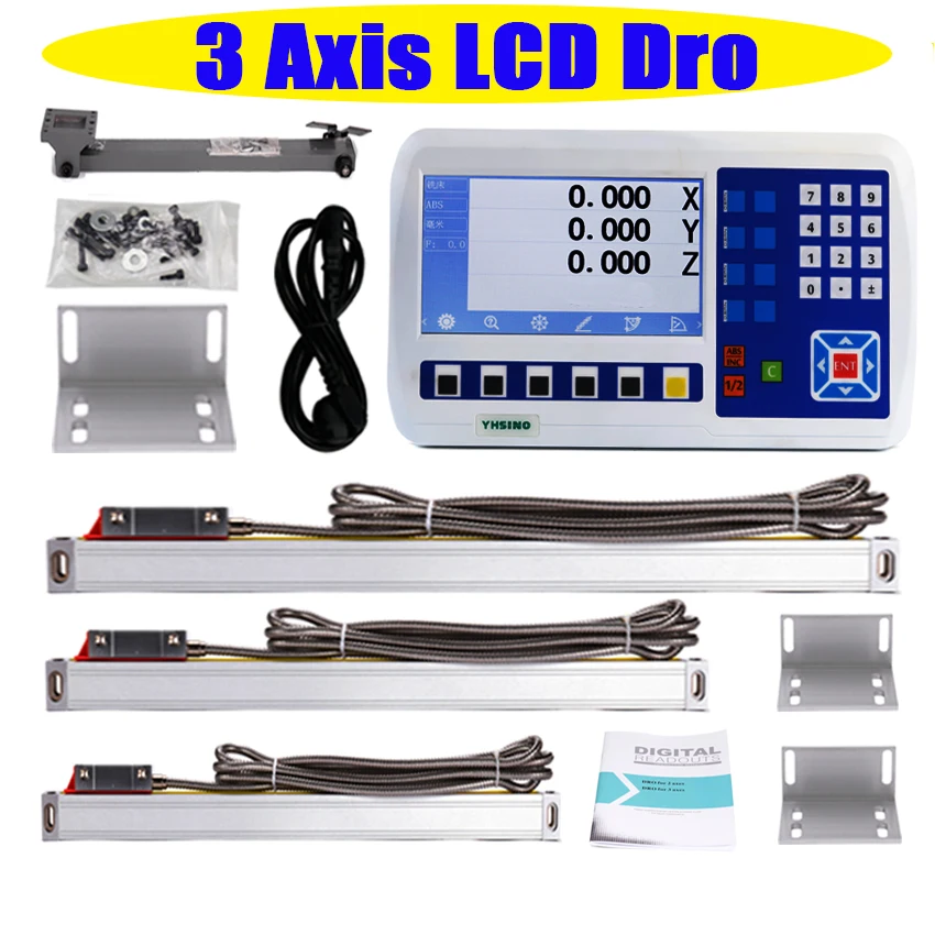 Big-LCD-Dro-Digital-Readout-Kit-Display-Set-Linear-Optical-Scale-100-to ...