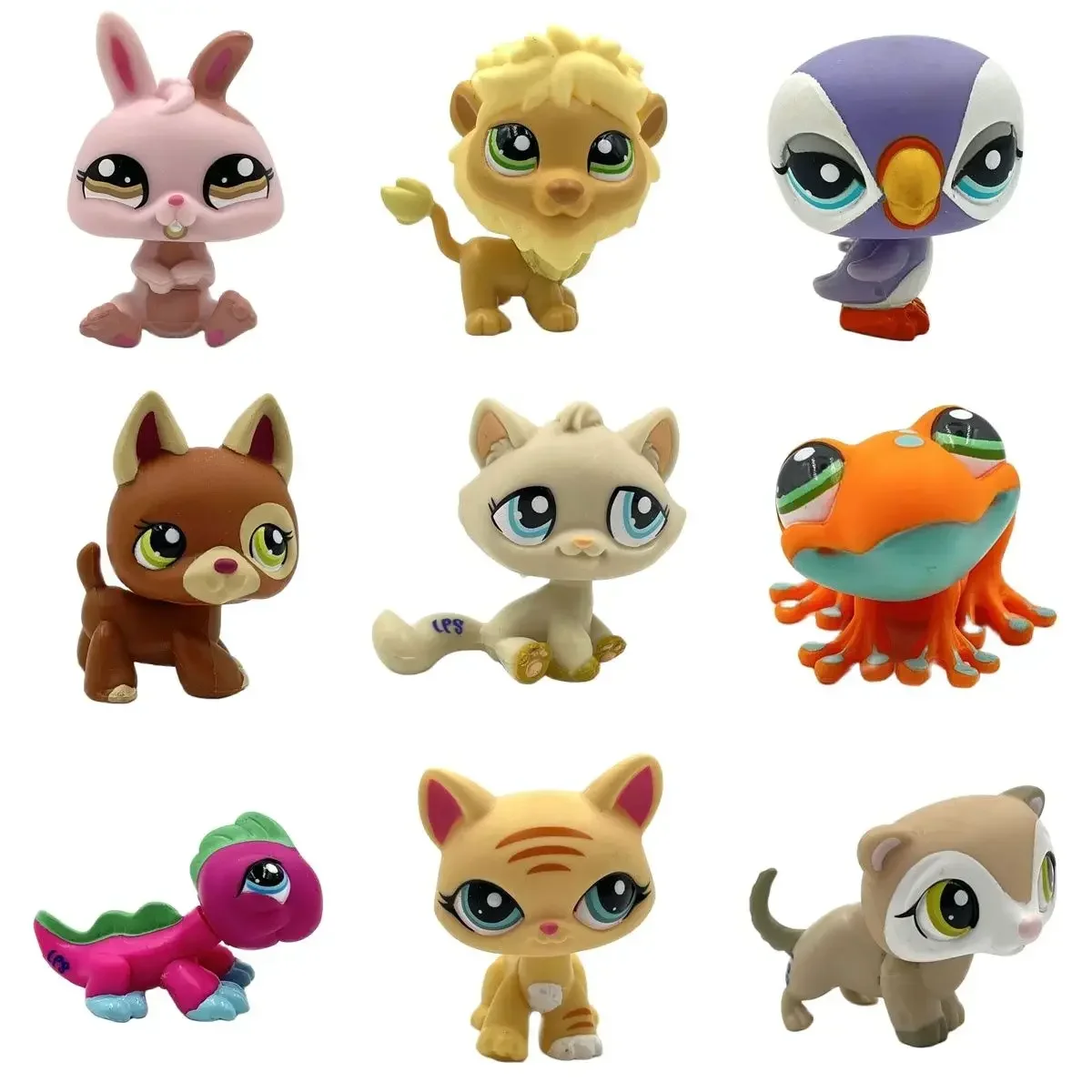 Rare rare pet toy cute animal toy yellow lion orange frog blue owl ...