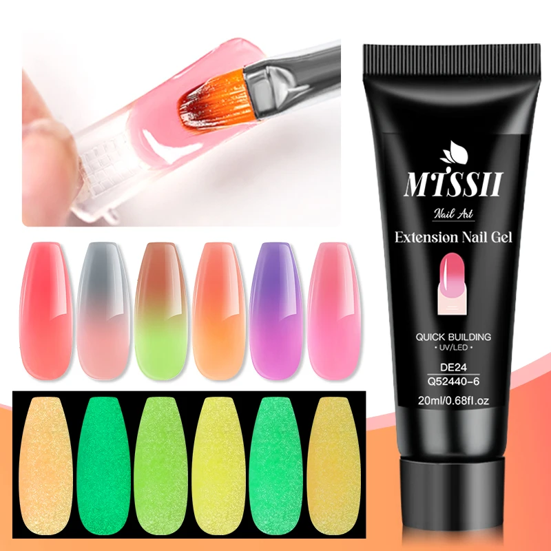 MTSSII-10-20ml-Thermal-Luminous-Extension-Gel-Pink-Purple-Construct-Hard-Gel-Semi-Permanent-UV ...